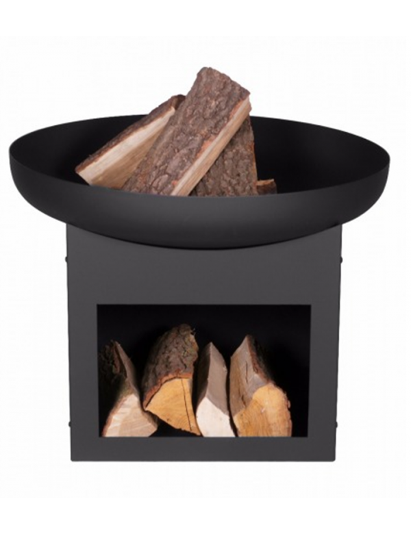 Brasero de jardin FATAPERA 70 cm avec range bois en acier | Leroy Merlin