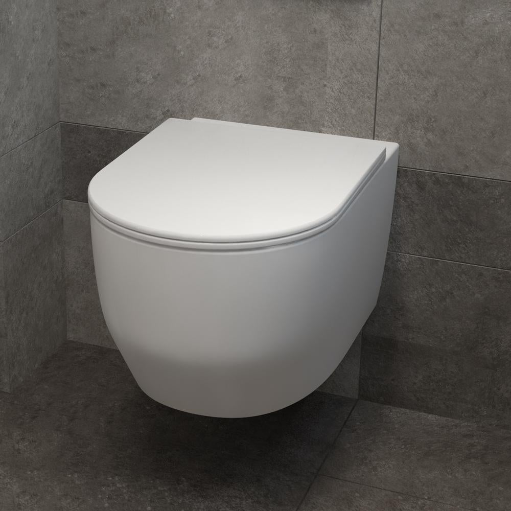 Océan WC Suspendu Sans Bride Céramique Avec Abattant Soft Close | Leroy ...