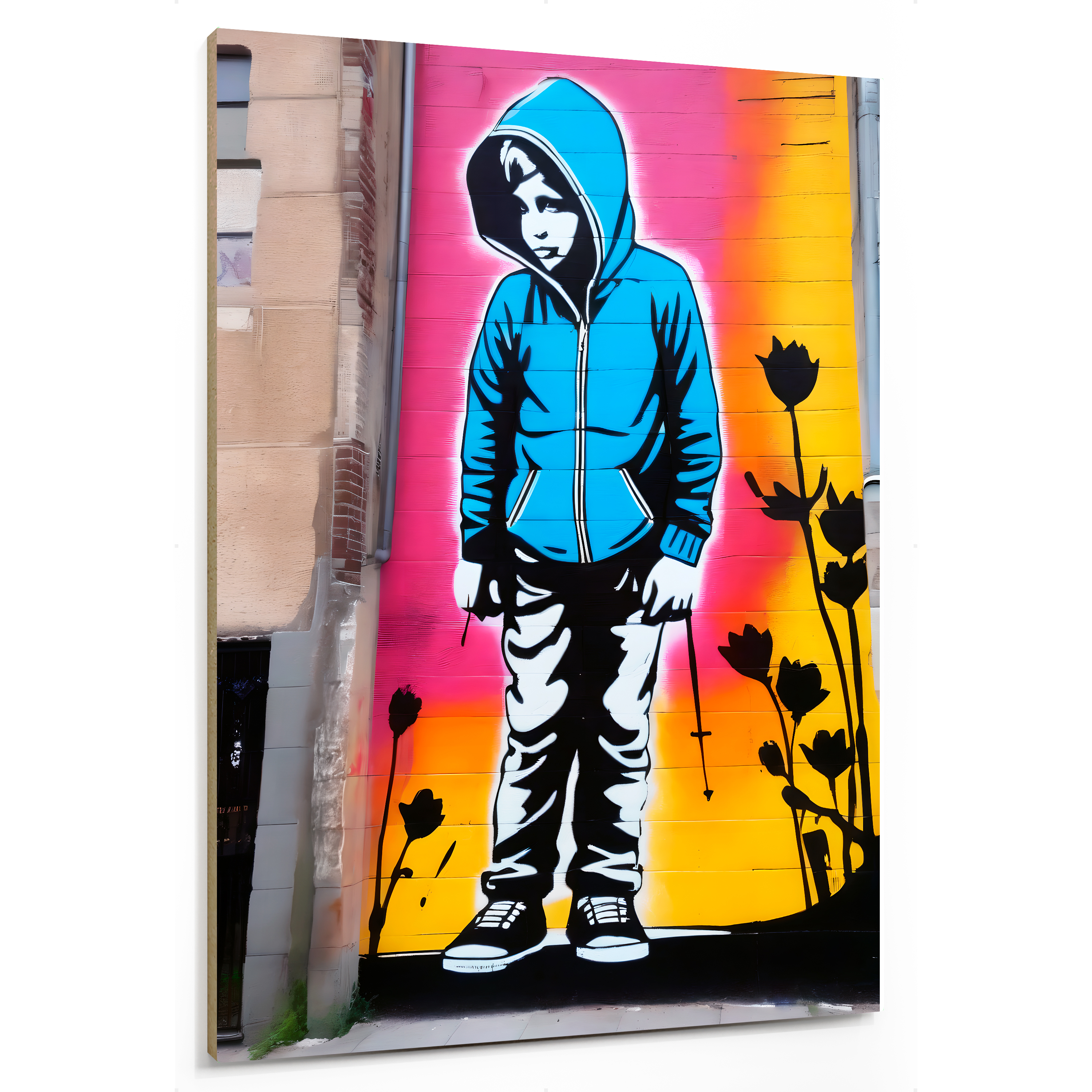 Tableau déco Graffiti Mur Je suis juste un jeune homme - Art Urbain ...