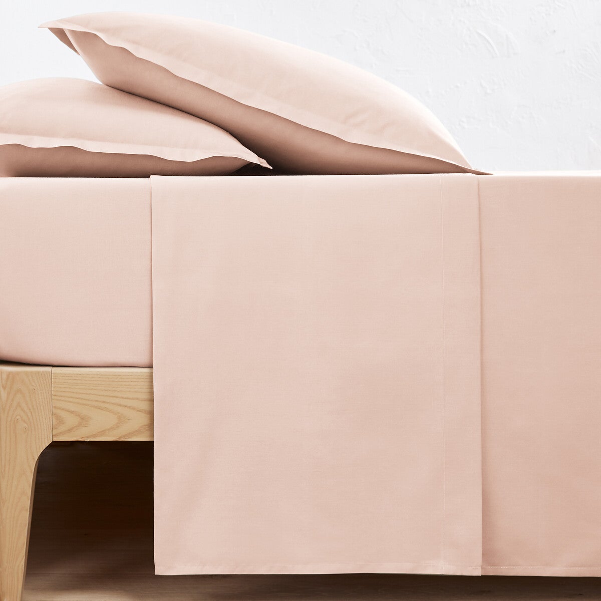 Drap plat uni en percale de coton bio Scenario - Rose poudré - 270 x ...