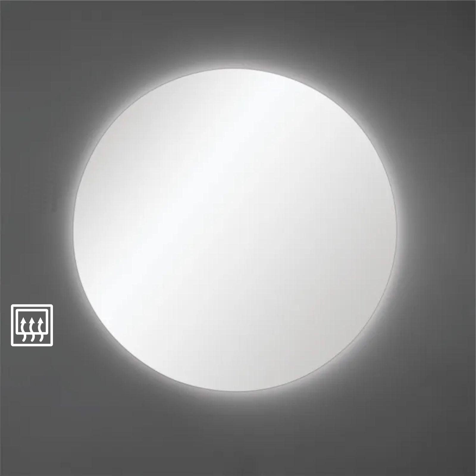 EARTH - Espejo redondo diam 70 cm con borde pulido, retroiluminación ...