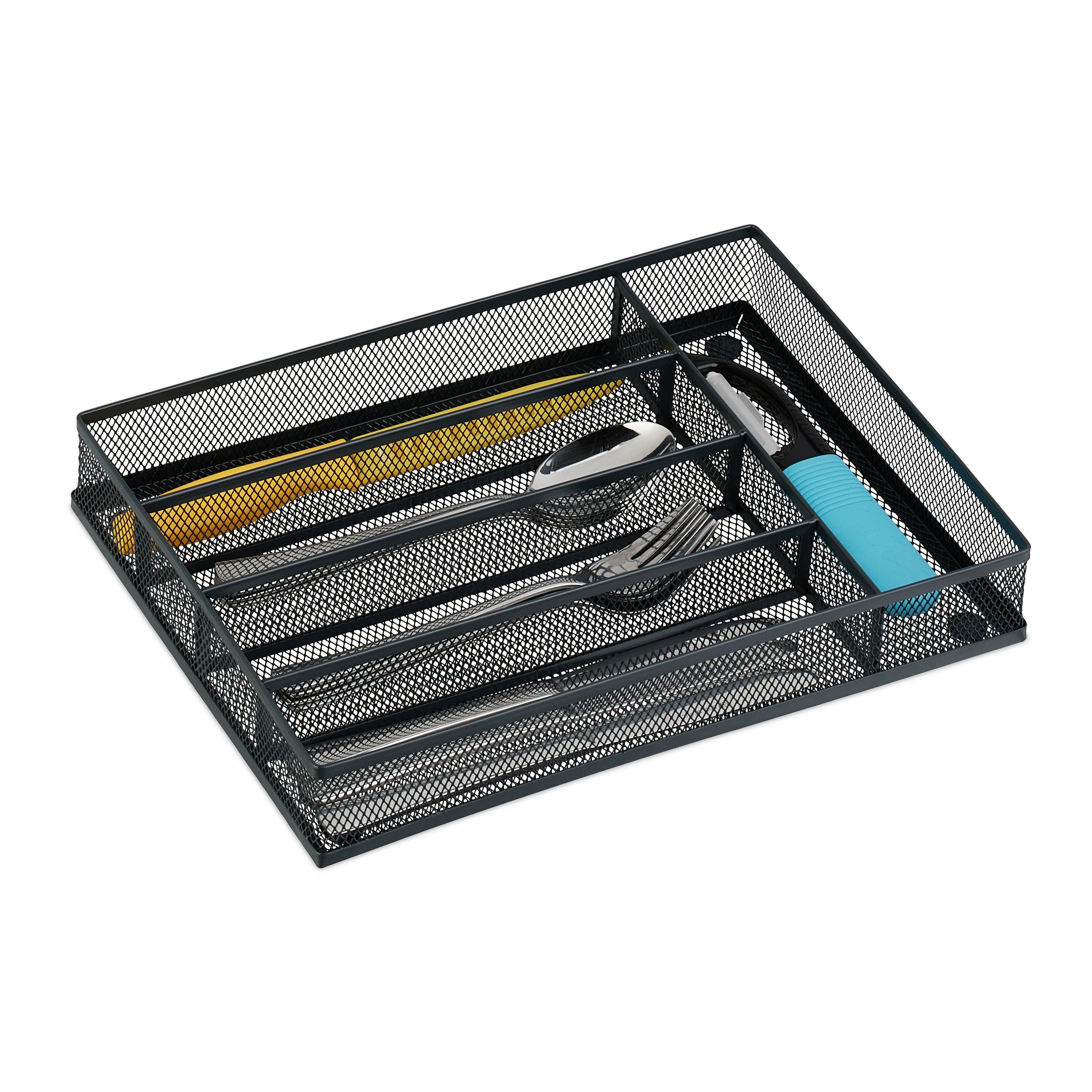 Relaxdays Range-couverts pour le tiroir, 5 compartiments, en métal, H x ...