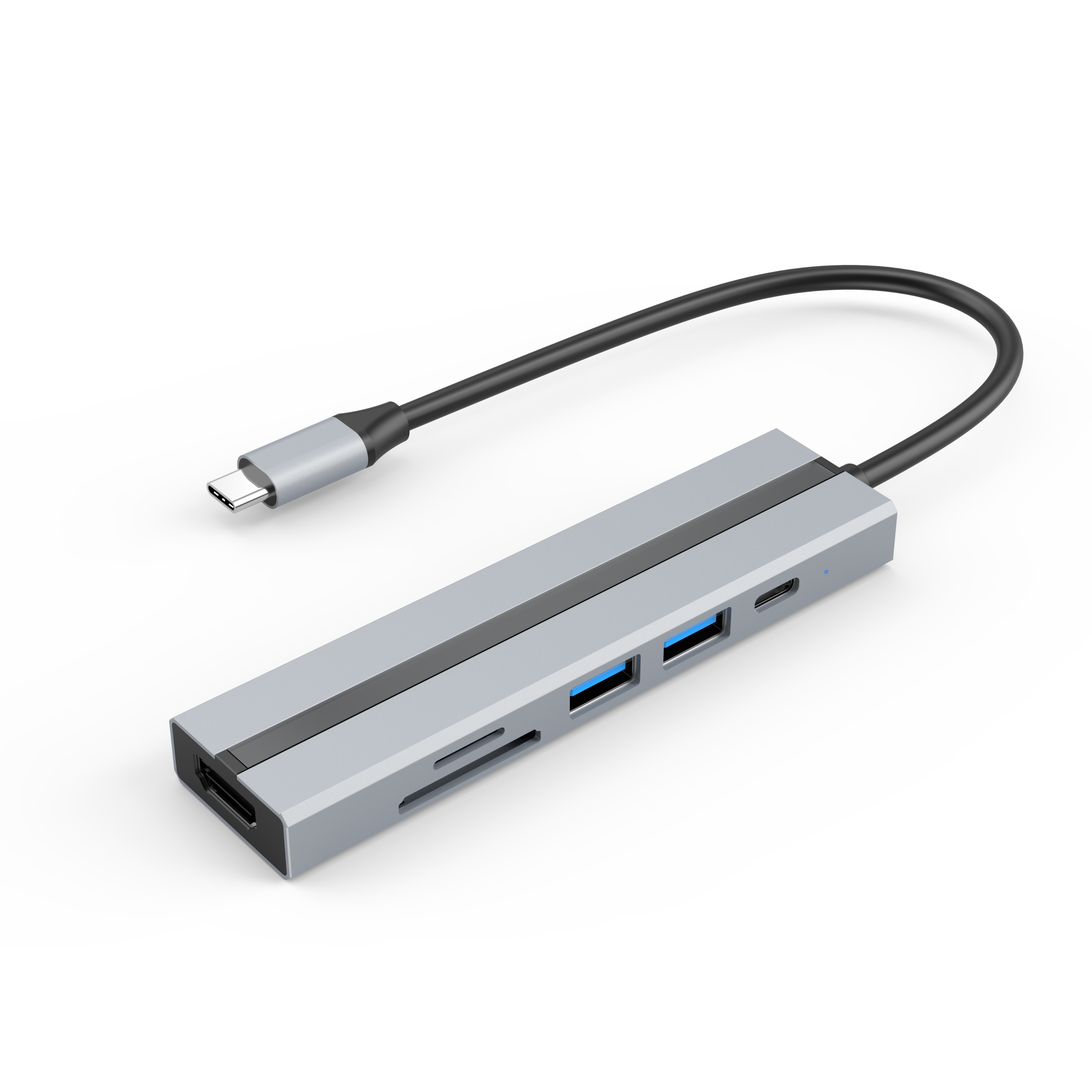 Concentrador USB-C 6 en 1 con HDMI 4K, puertos USB 3.0/2.0, lector de ...