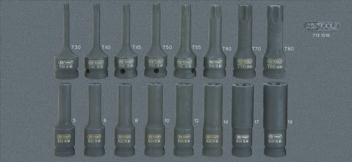 KSTOOLS - Module de douilles à chocs 1/2", 16 pièces - 713.1016 | Bricoman