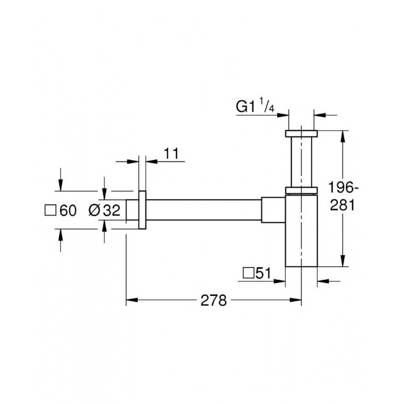 Grohe Siphon Carré (40564000) | Leroy Merlin