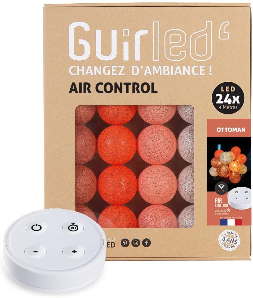 Guirlande lumineuse boules coton LED USB - Télécommande sans fil ...