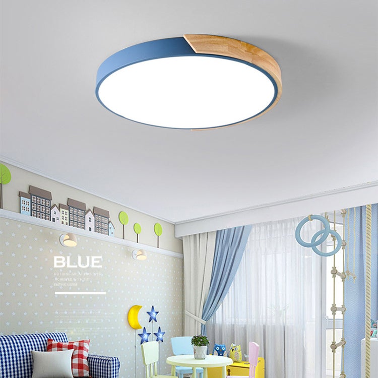 Lámpara de techo LED de 50 cm, lámpara de techo de madera, lámpara de ...