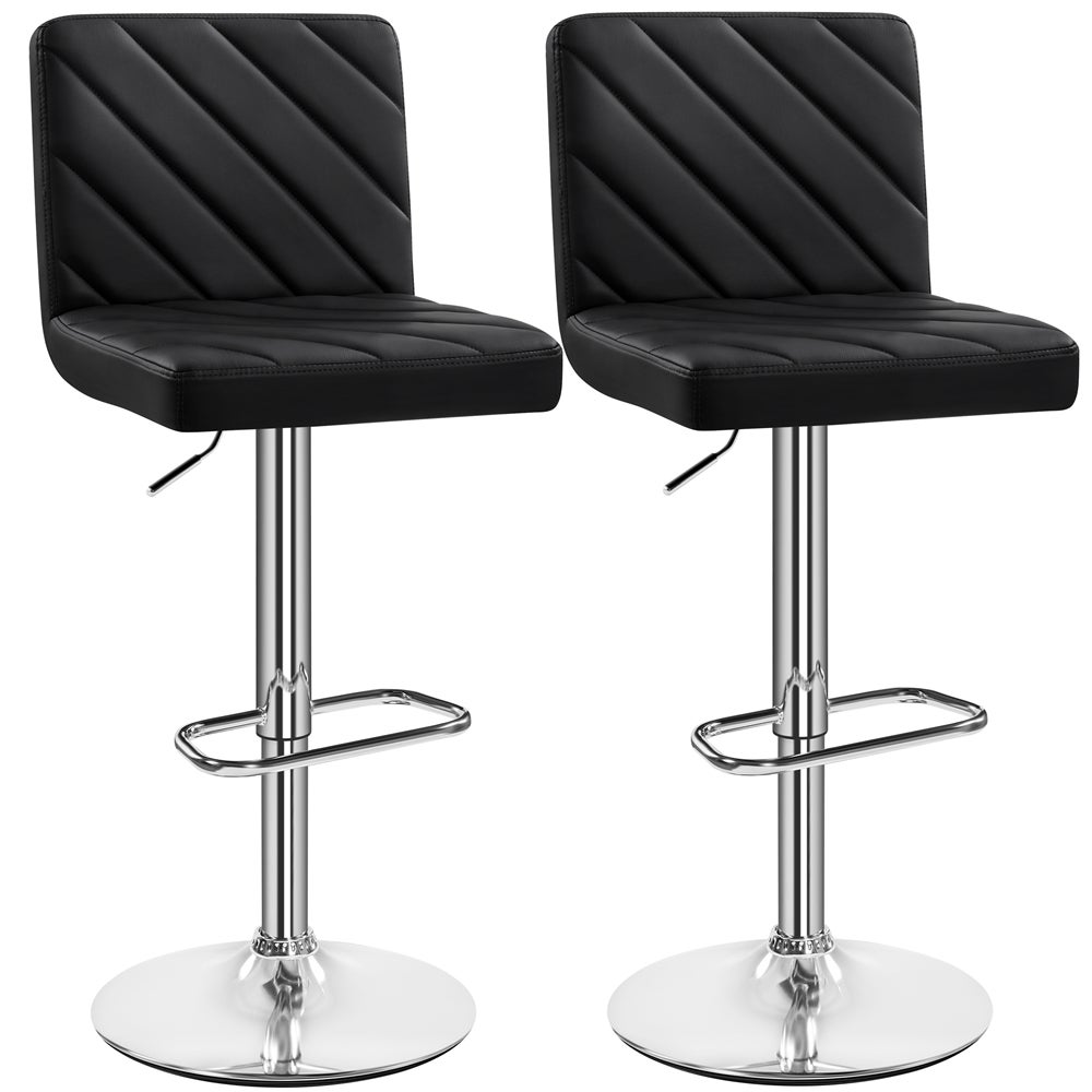 Yaheetech Lot de 2 Chaises de Bar Design Rayures en Similicuir et en ...