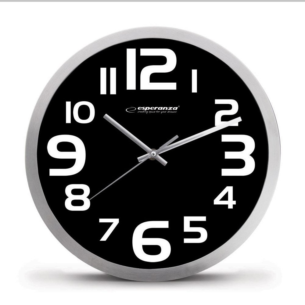 Horloge murale Esperanza EHC013K - Zurich - Noir Horloge à quartz Ovale ...