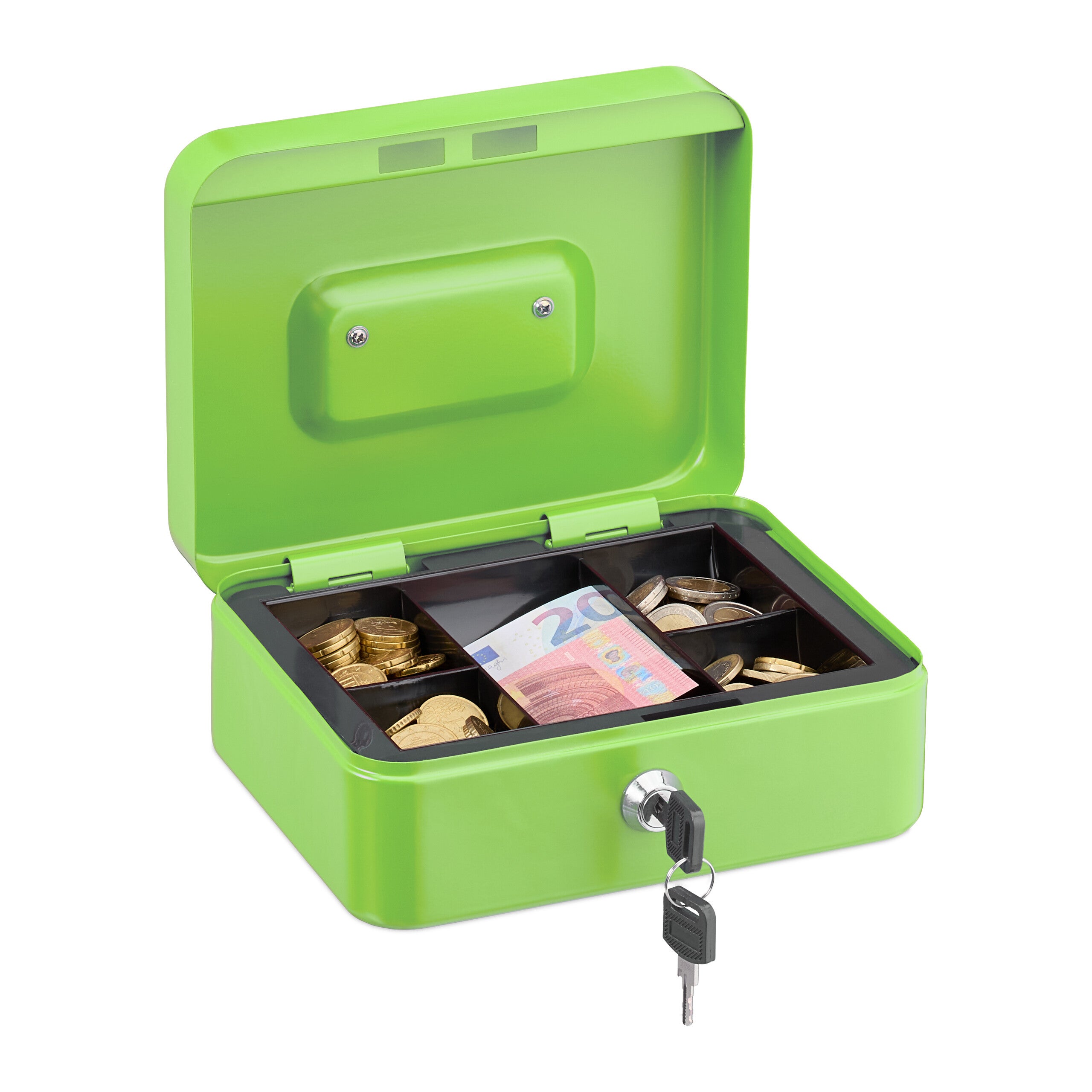 Caja de Dinero, Cerradura, Bandeja Extraíble, 5 Compartimentos, Cajita ...