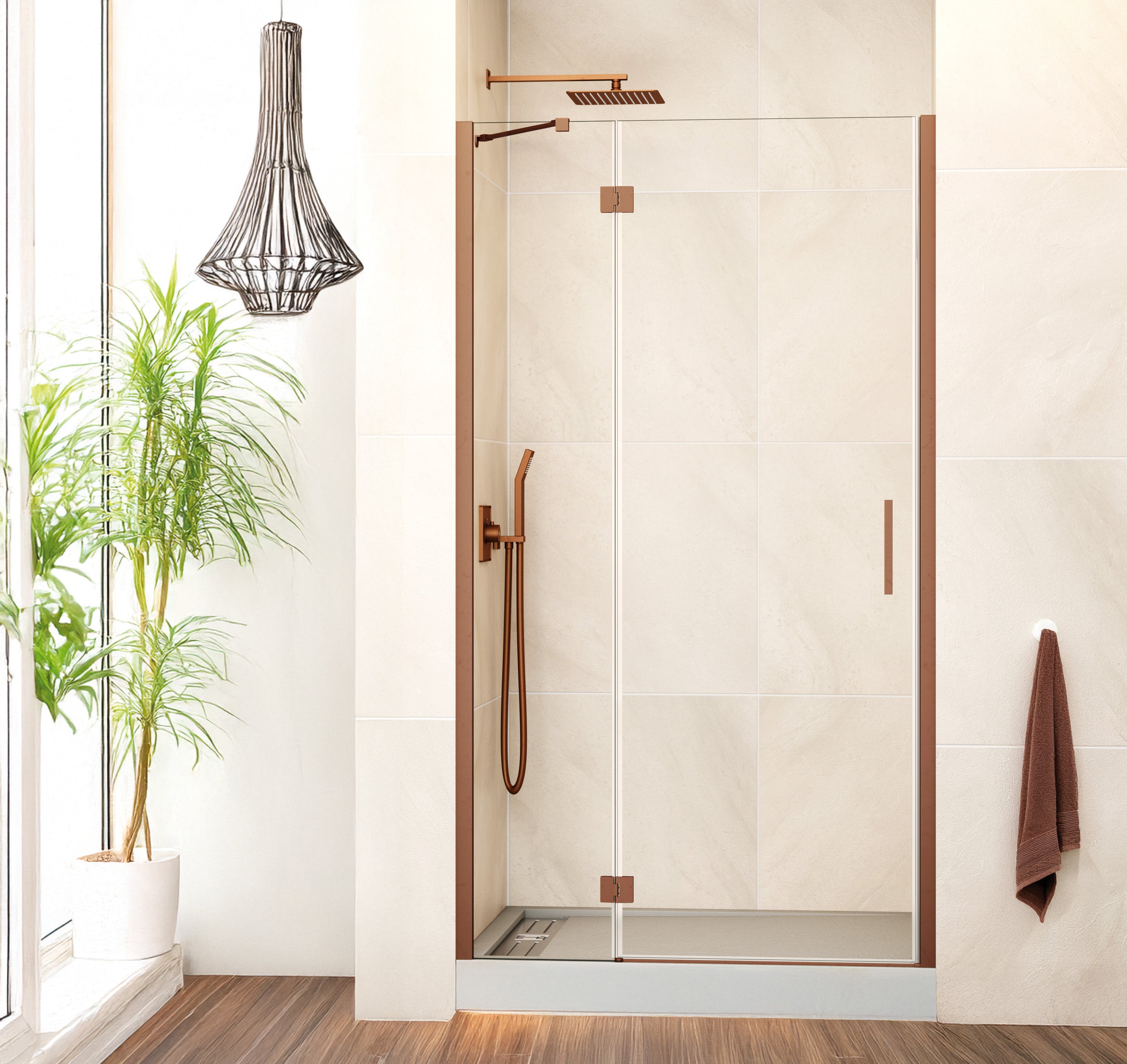 BOX DOCCIA FISSO + BATTENTE CERNIERE 119.5-125 cm (40-80) MODELLO ...