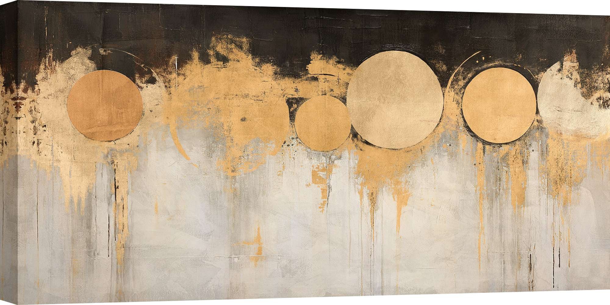 Cuadro abstracto gris y dorado - impresión sobre lienzo - Jim Stone ...