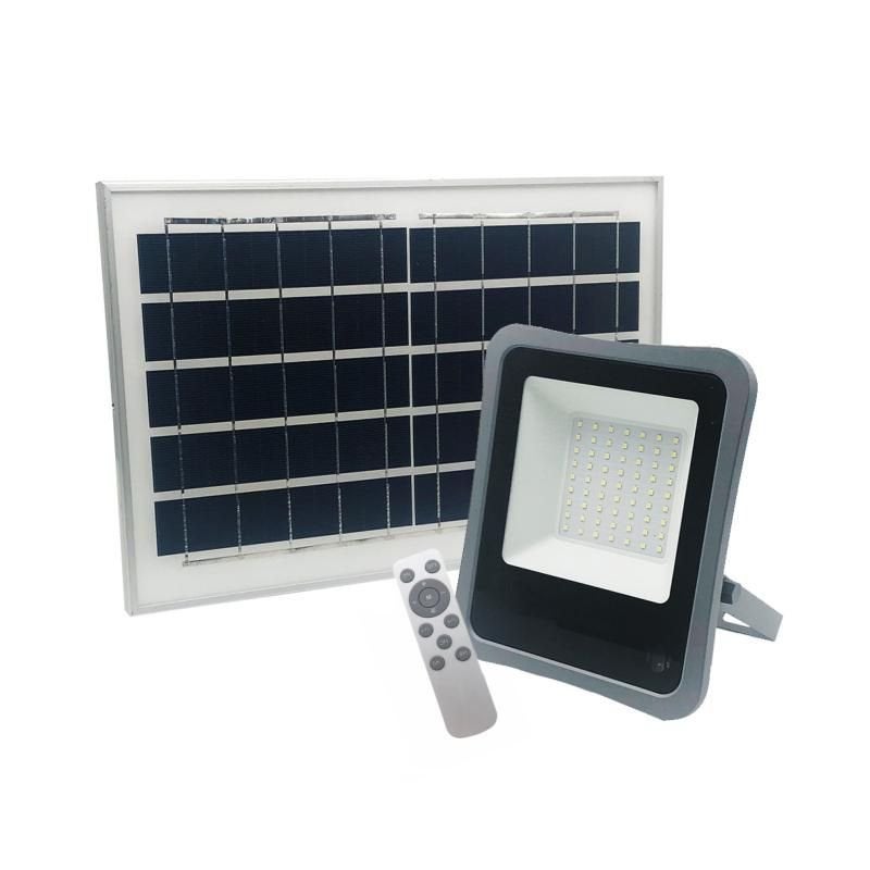 Proyector LED solar regulable de 30W IP65 (panel solar y mando a ...