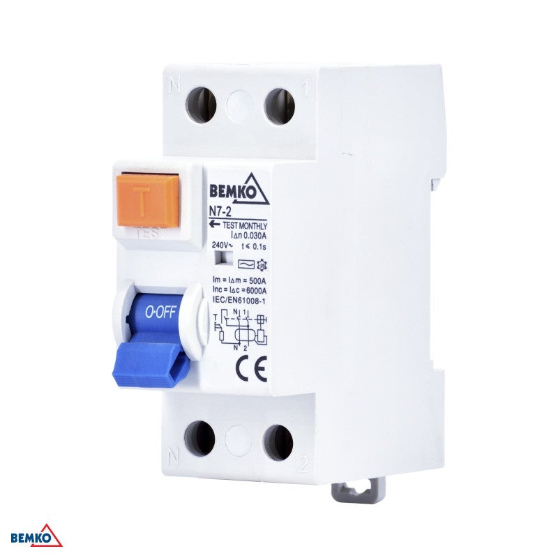 Disjoncteur différentiel 2P 40A 300mA - Protection AC - Rail DIN - IP20 ...