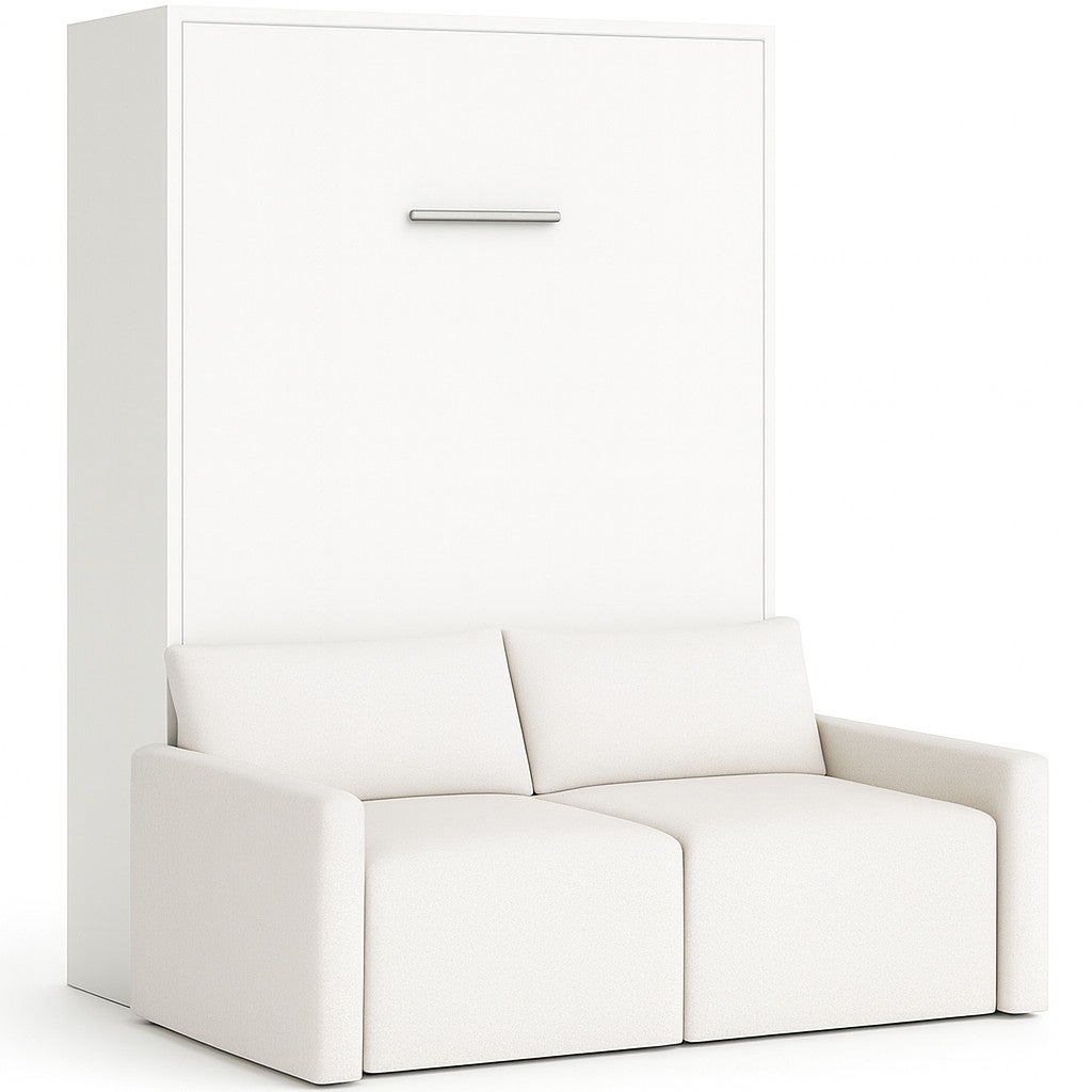 Lit escamotable vertical avec canapé tissu VALENCIA-Avec matelas-80x180 ...