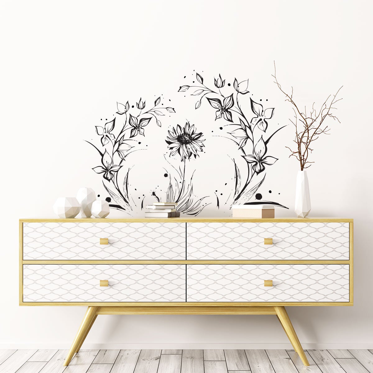 Stickers muraux | Sticker Mural Autocollant - FLEURS ARTISTIQUES ...