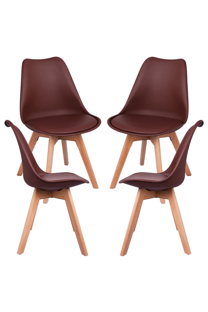 Pack 4 Sillas Synk Basic - Marrón | Leroy Merlin