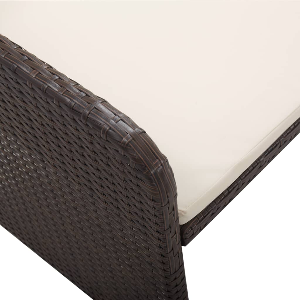 Set muebles de jardín 2 piezas y cojines ratán sintético marrón | Leroy ...