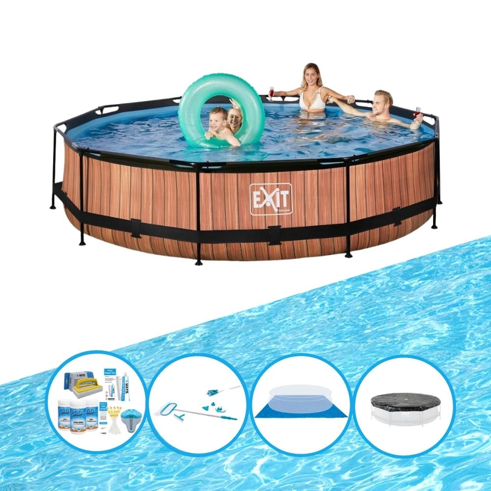 EXIT Piscine Timber Style - Frame Pool ø360x76cm - Paquet complet ...