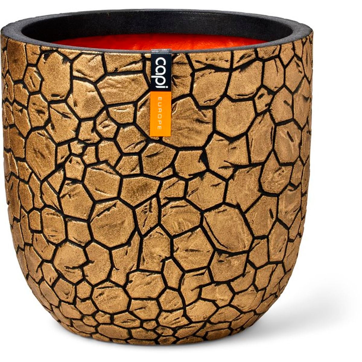 Pot de fleur Capi Europe Clay NL boule 35 x 34 cm noir or résine ...