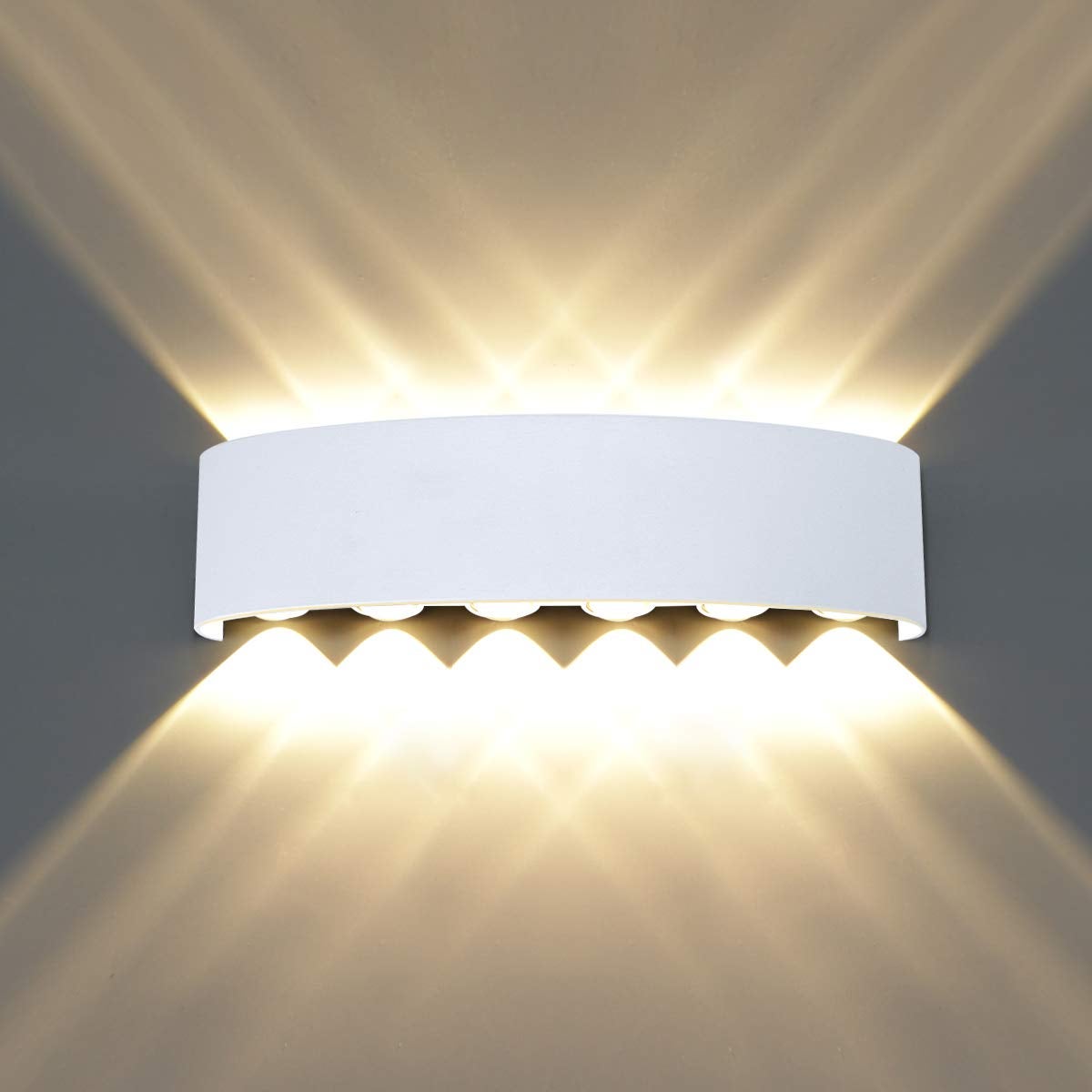 Applique d'extérieur LED monobloc, blanche, 12 W, aluminium, lumière ...