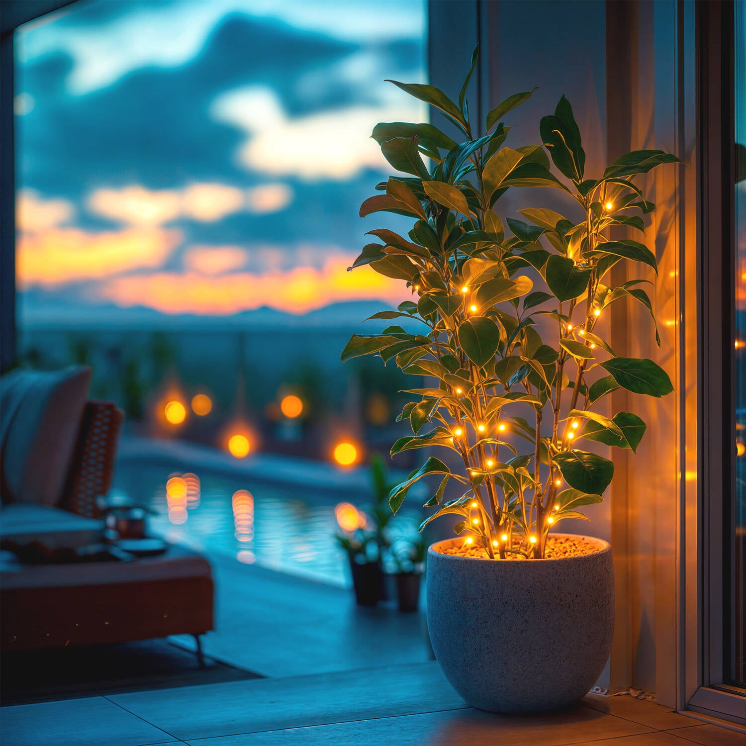 Ledkia Guirnalda Solar Exterior LED Lilac 2m Blanco Cálido 2700K ...