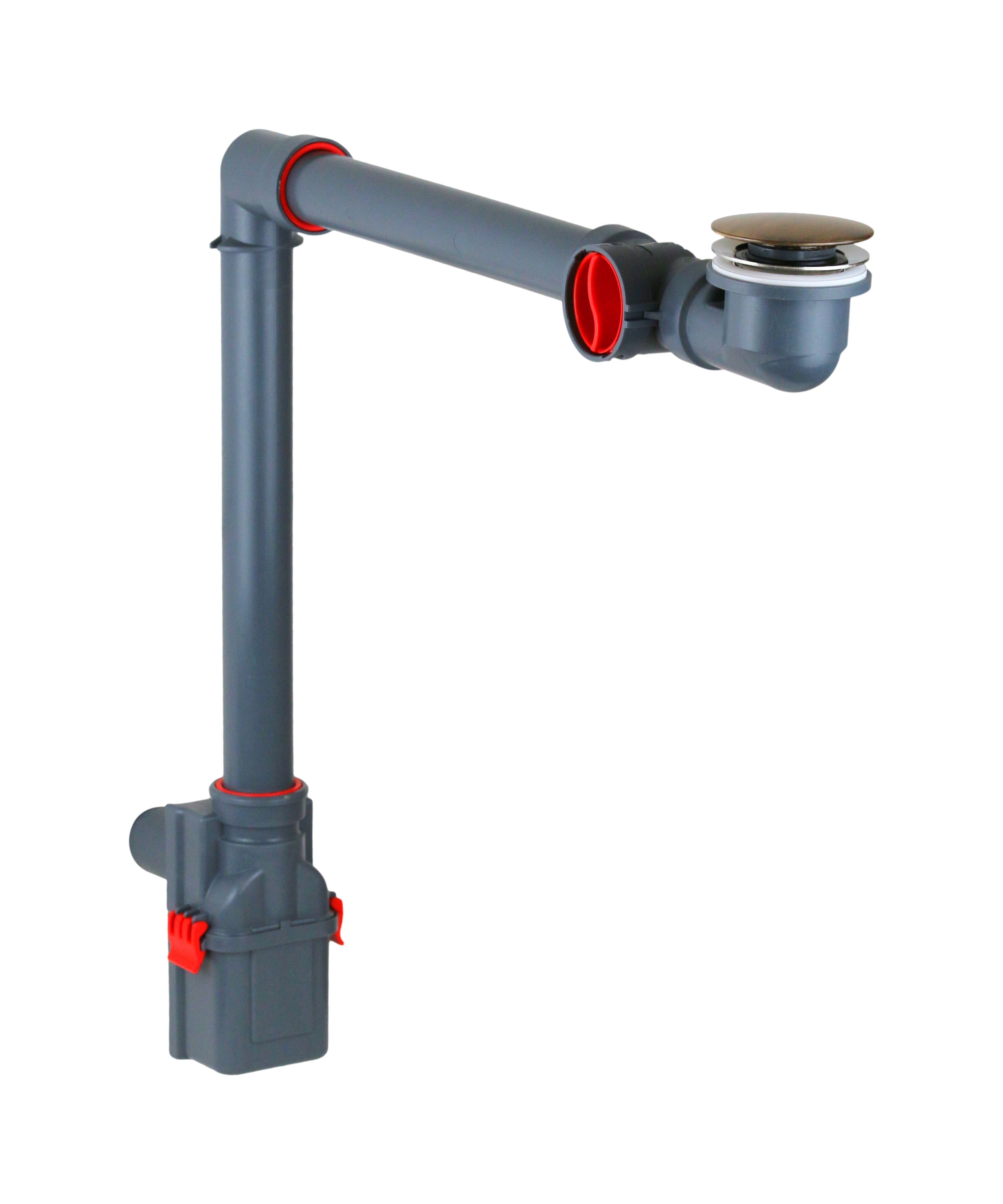 Siphon peu encombrant inspectable avec drain clic-clac en bronze CGS ...