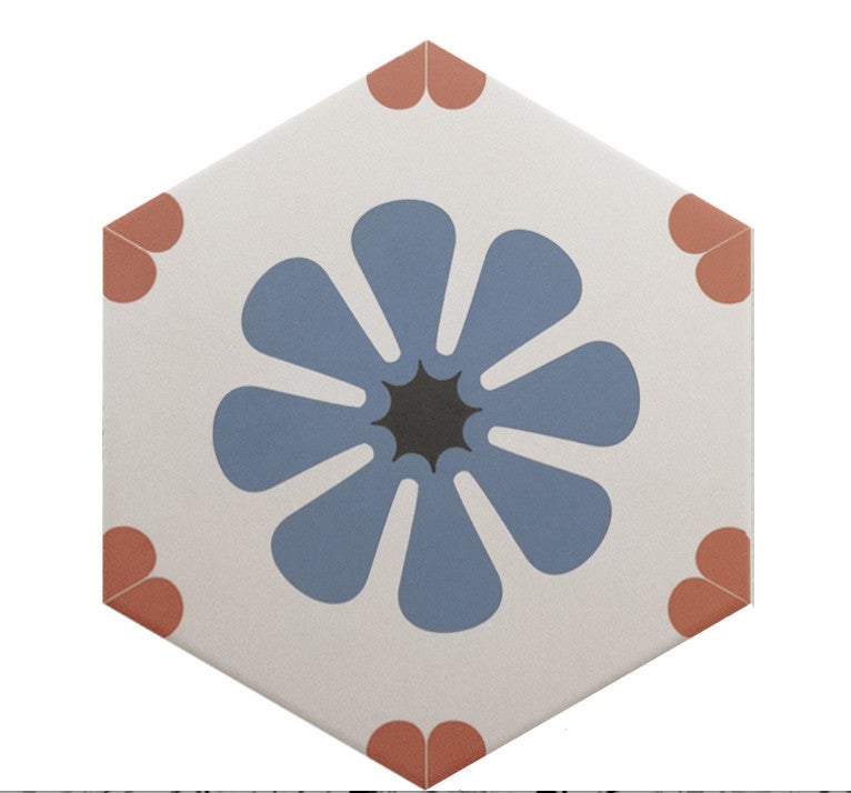 Carrelage sol / mur hexagonal à motif coloré 17,5x20 cm COIMBRA BELLA ...