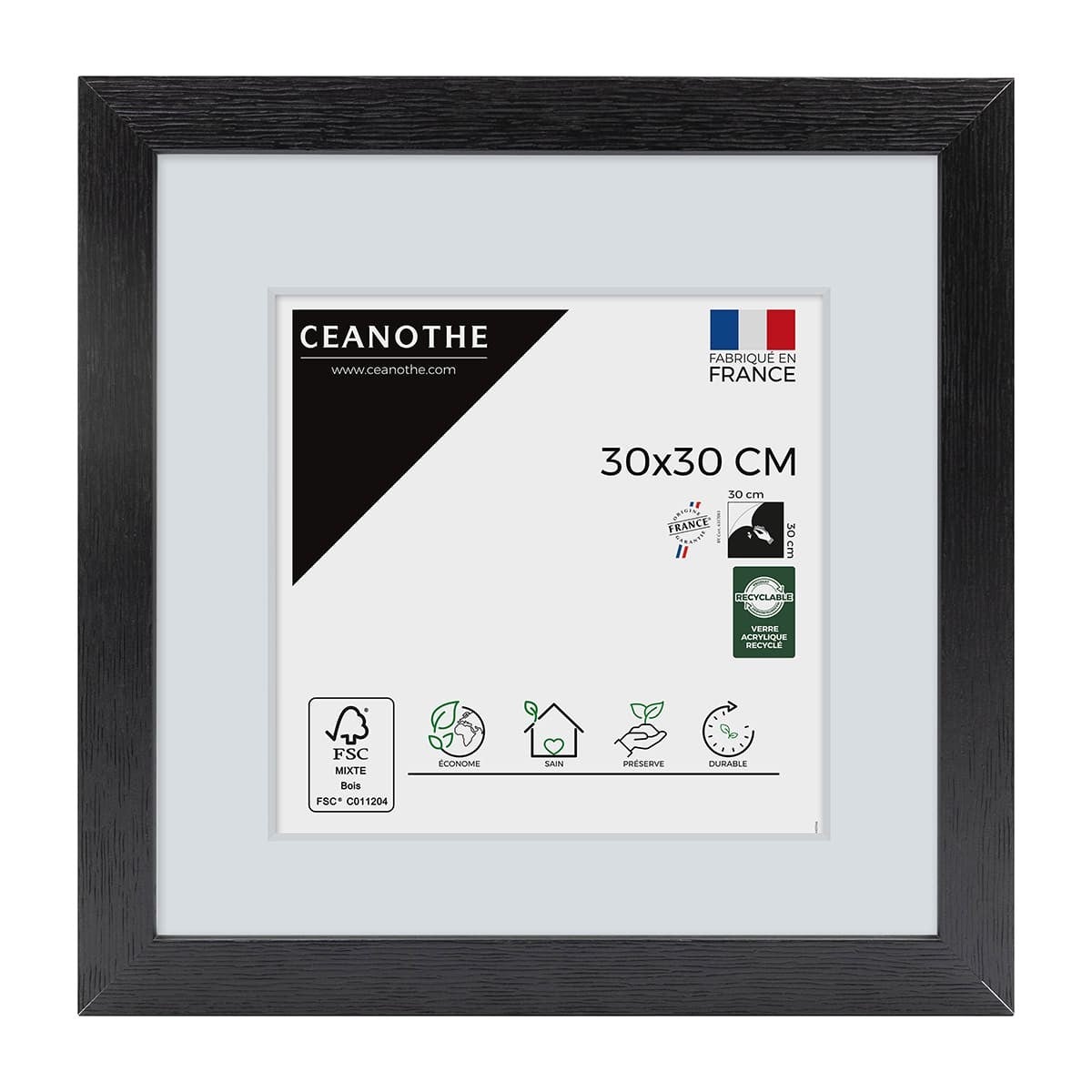 Cadre photo Karma noir 30x30 cm | Leroy Merlin