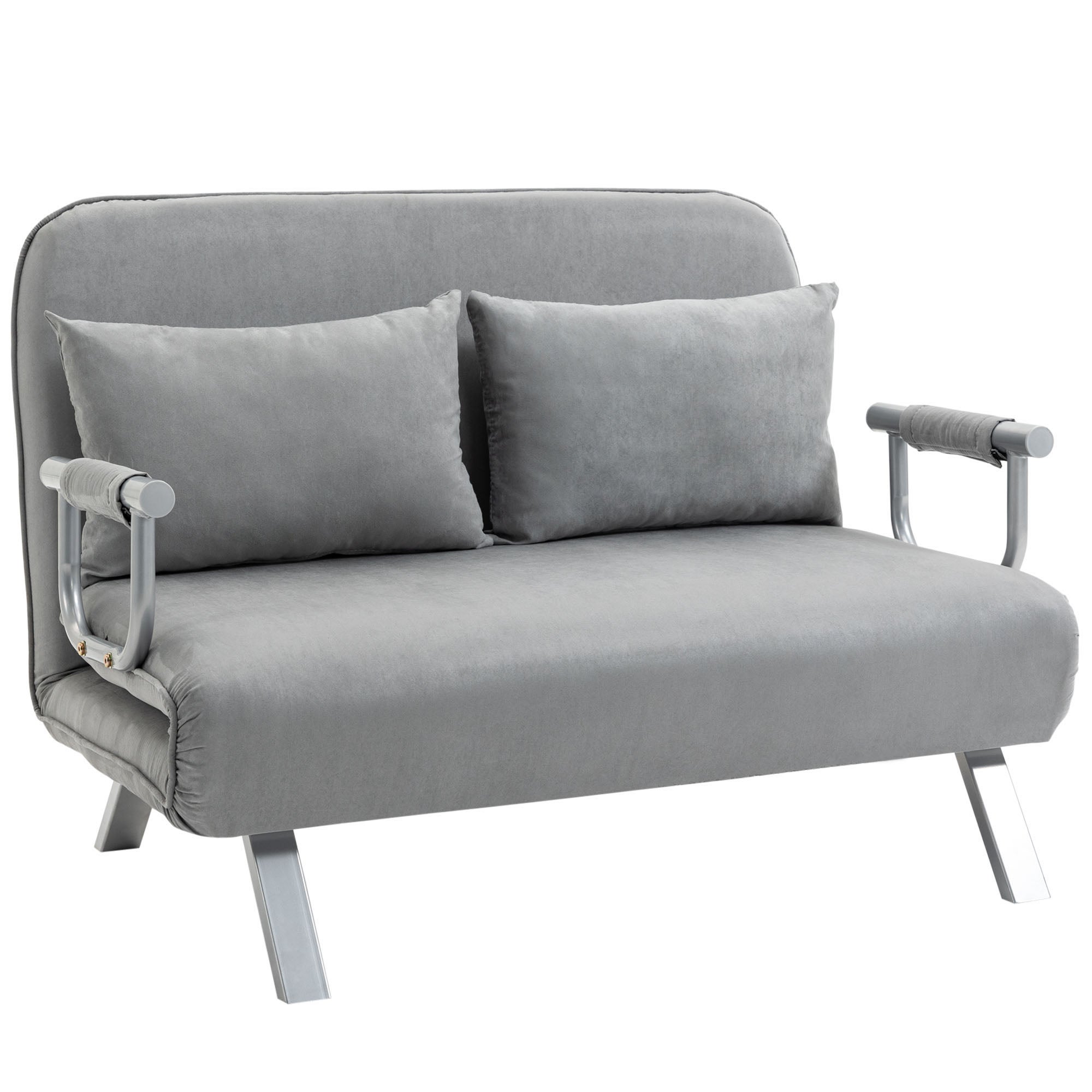 Sofa dwuosobowa HOMCOM- funkcja spania- rozkładana sofa- poduszki ...