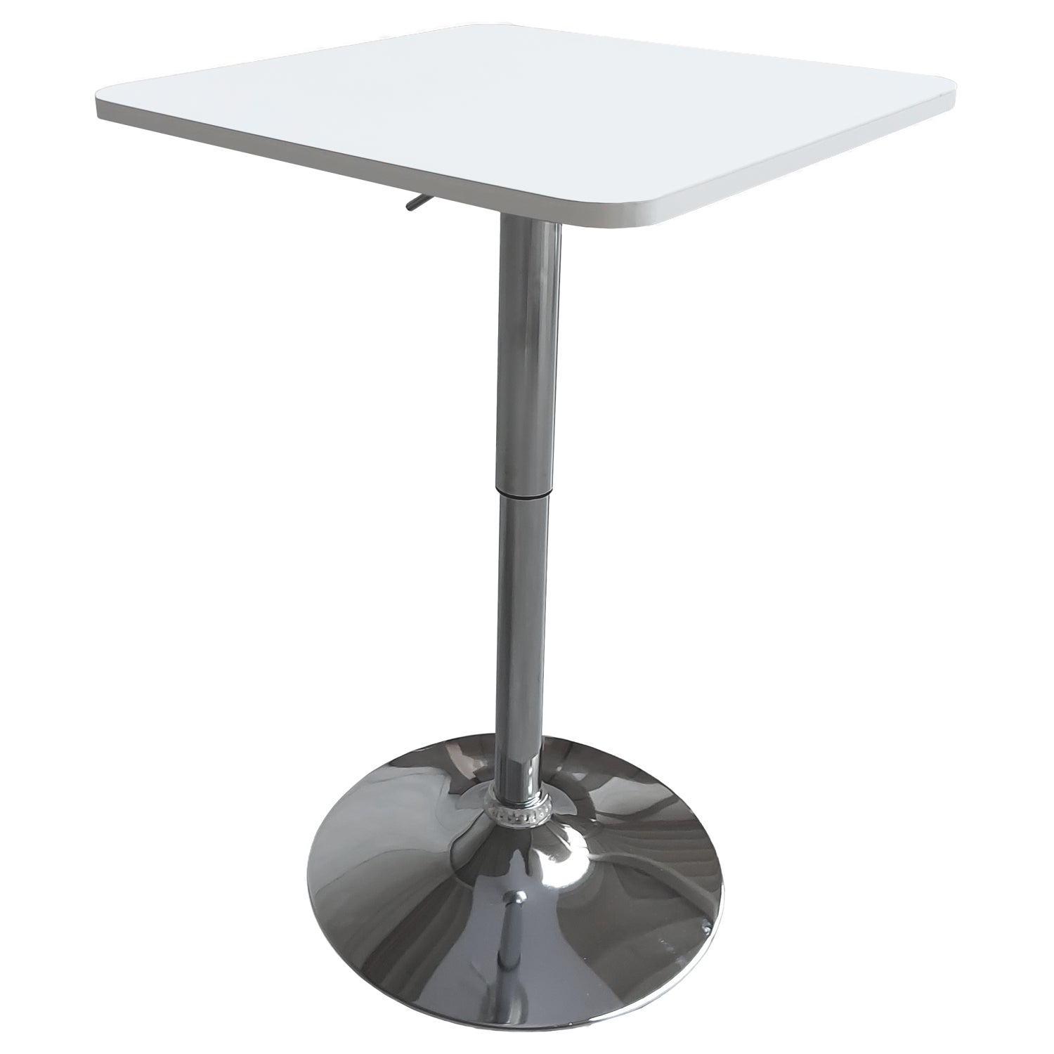 Mesa de bar blanca cuadrada y cromada LUKE | Leroy Merlin