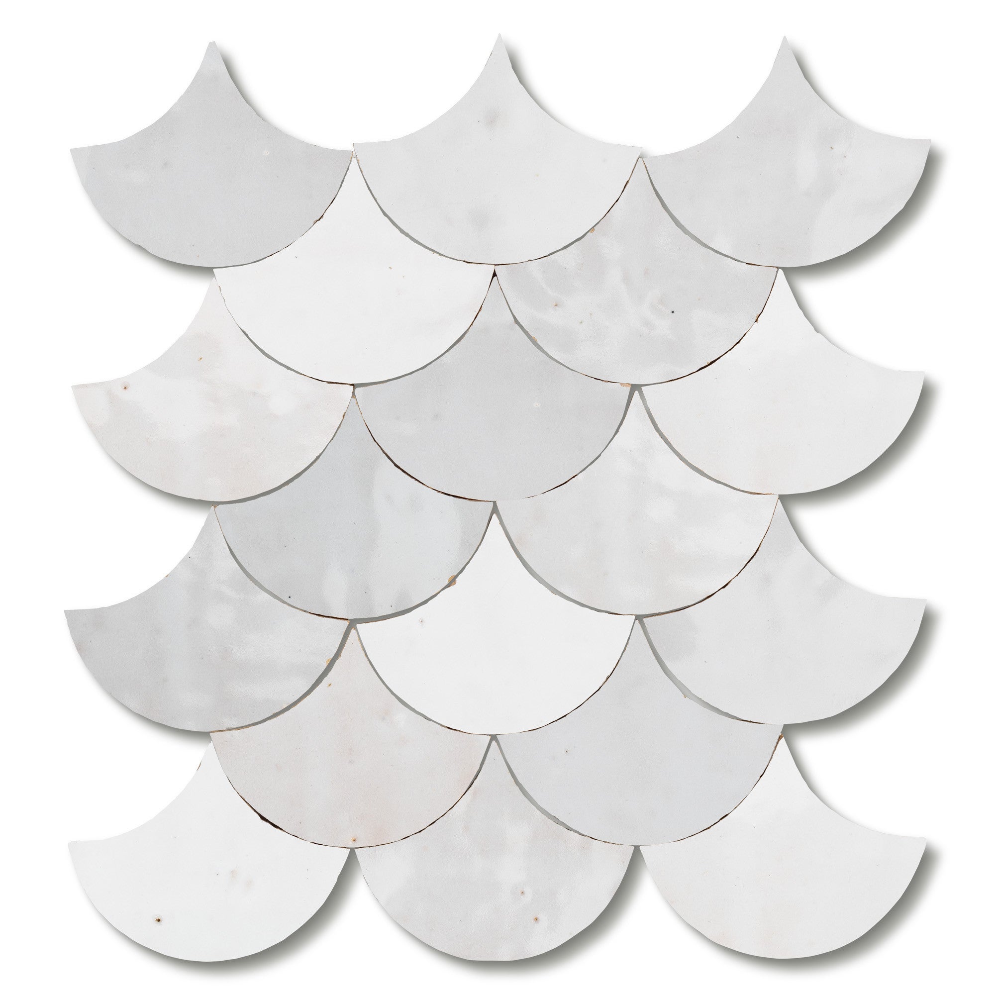 Zellige Marocain Artisanal Véritable - Blanc Fes Ecaille grand 10x12 cm ...