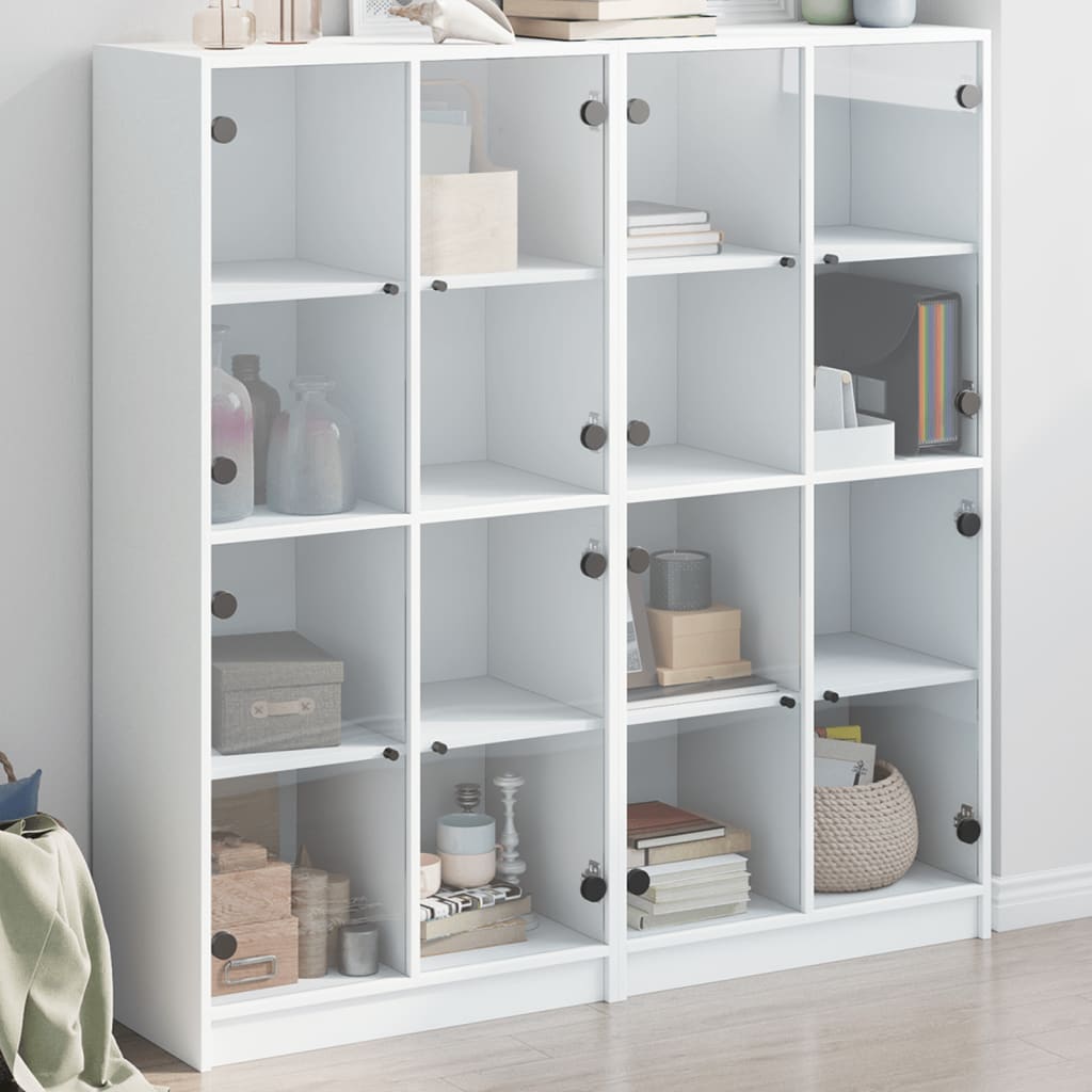Libreria con ante bianche 136x37x142 cm in multistrato | Leroy Merlin