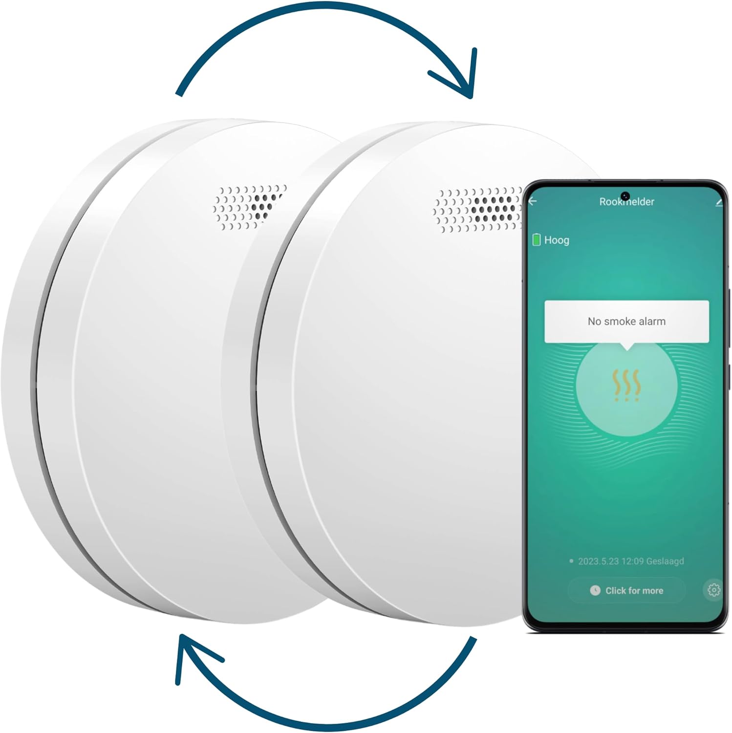 Detector de humo interconectado Wi-Fi Smart Connect - Batería 10 años ...