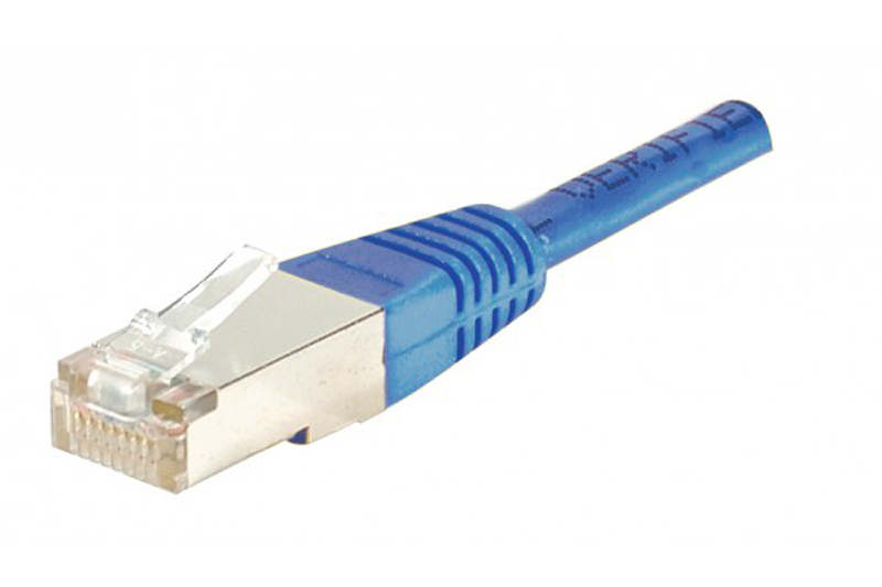 Câble ethernet cat 5e 0.50m blindé bleu CONECTICPLUS | Leroy Merlin