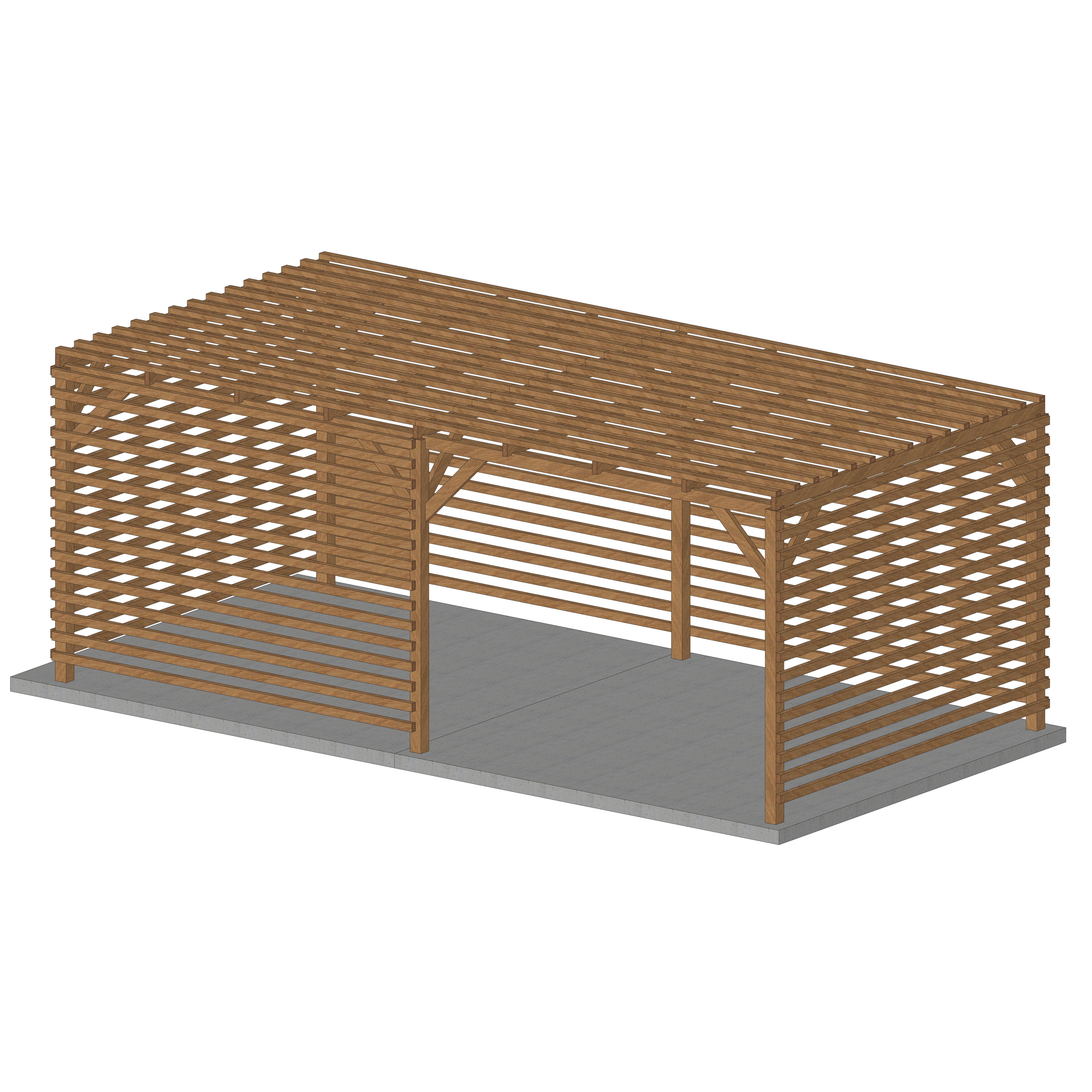 Pergola en bois massif 6x3, classe 3, durable, toiture brise soleil + 5 ...