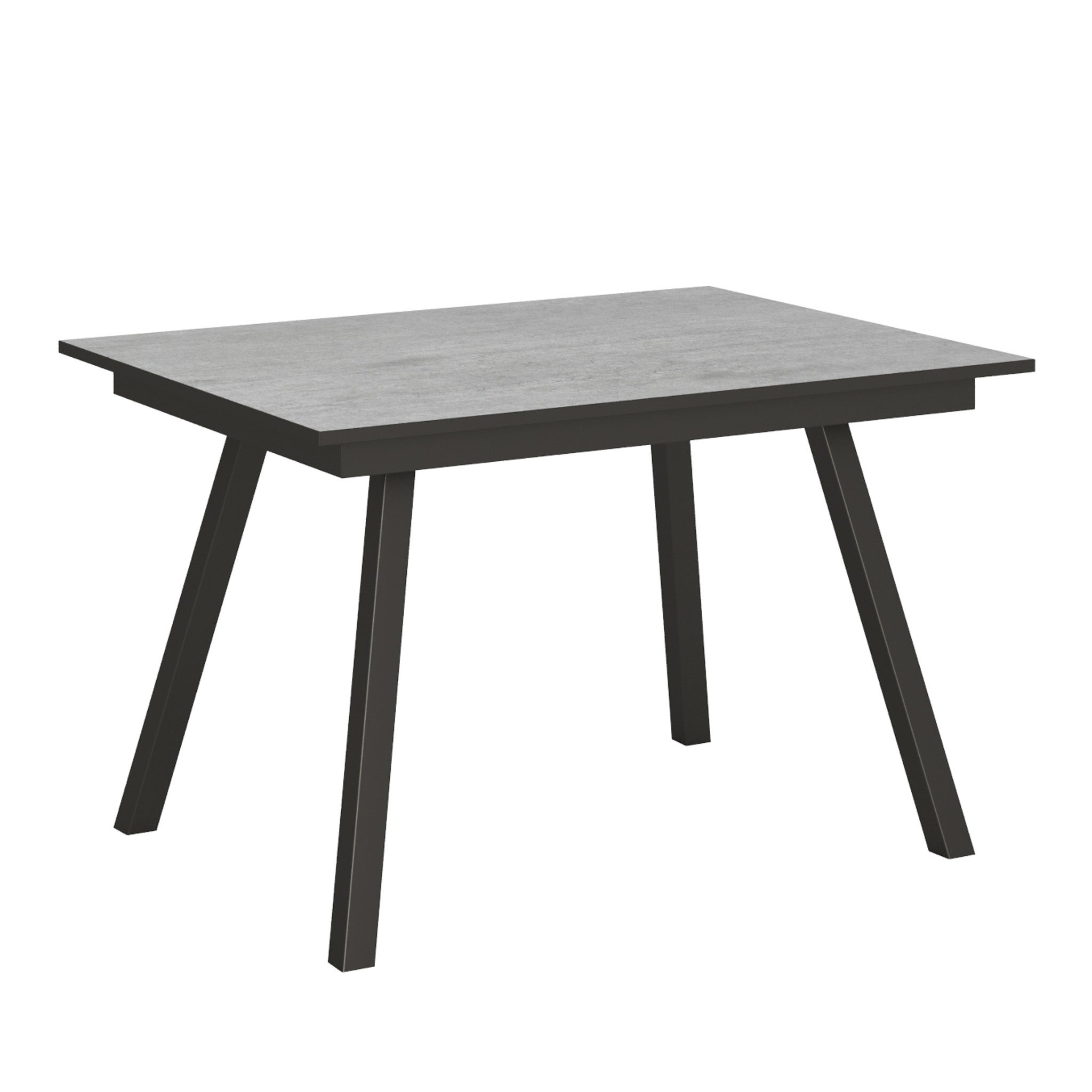 Table extensible 90x120/180 cm Mirhi Ciment cadre Anthracite | Leroy Merlin
