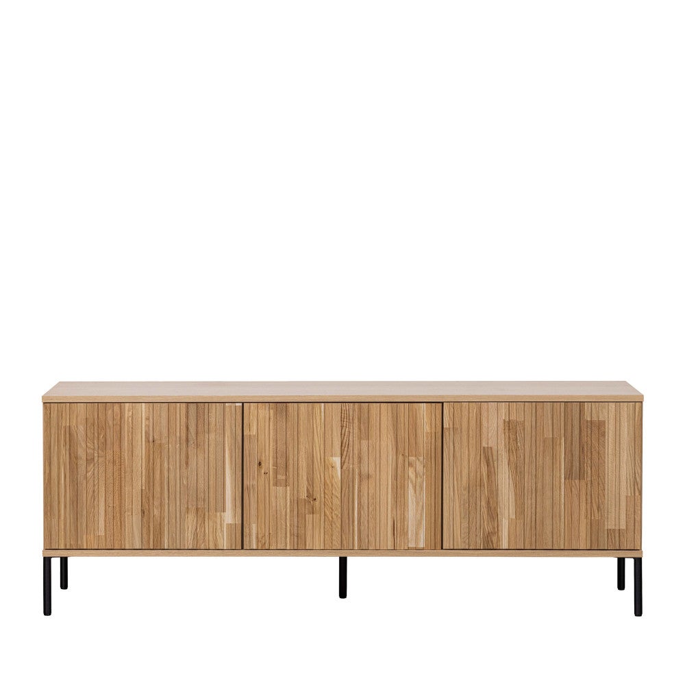 New Gravure - Meuble TV en bois L150cm - Bois clair | Leroy Merlin