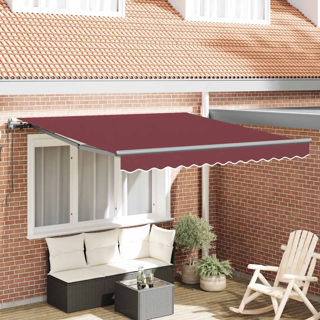 Auvent rétractable automatique bordeaux 300x250 cm vidaXL | Leroy Merlin