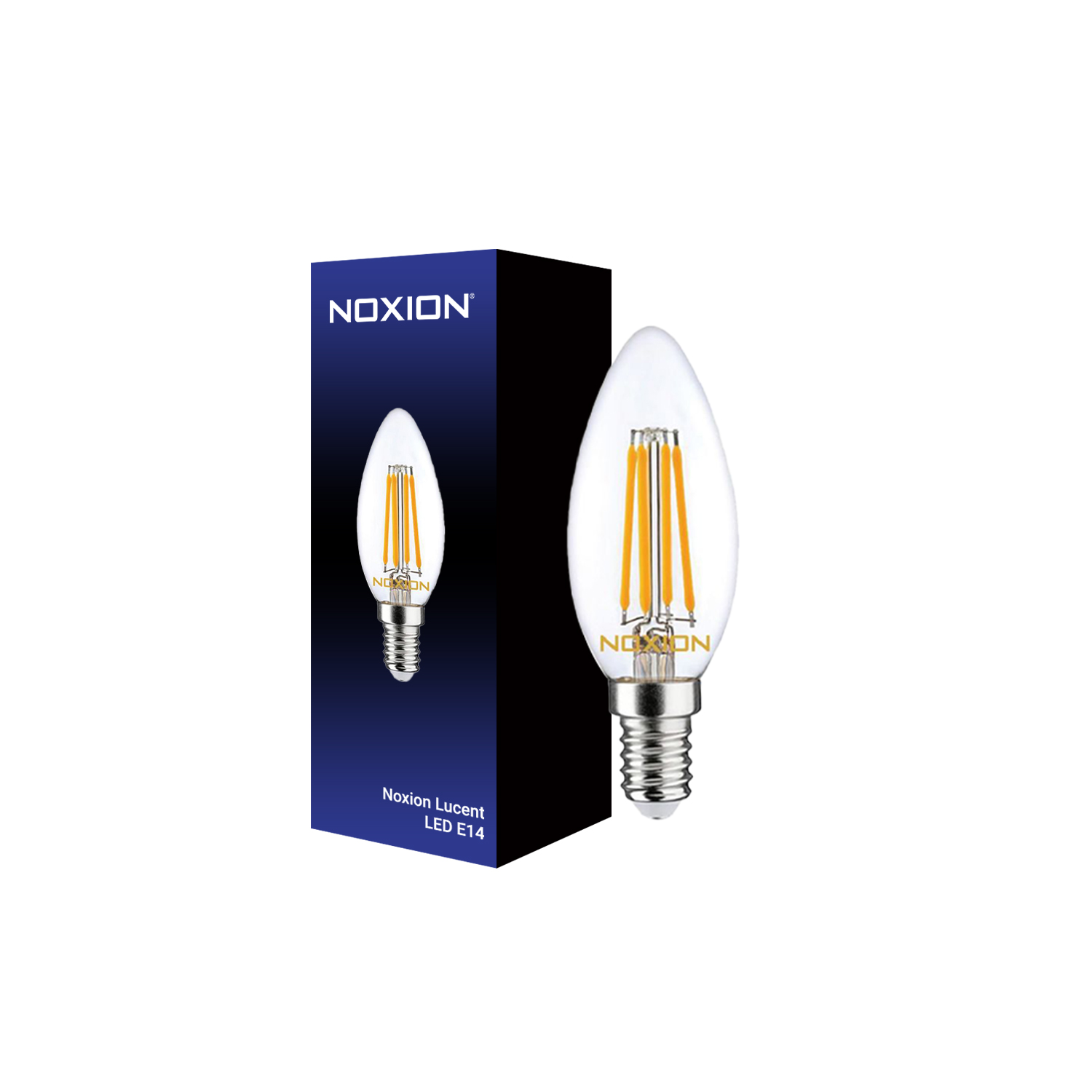 Noxion Lucent LED E14 Bougie Filament Claire 4.5W 470lm - 827 Blanc Très Chaud | Dimmable ...