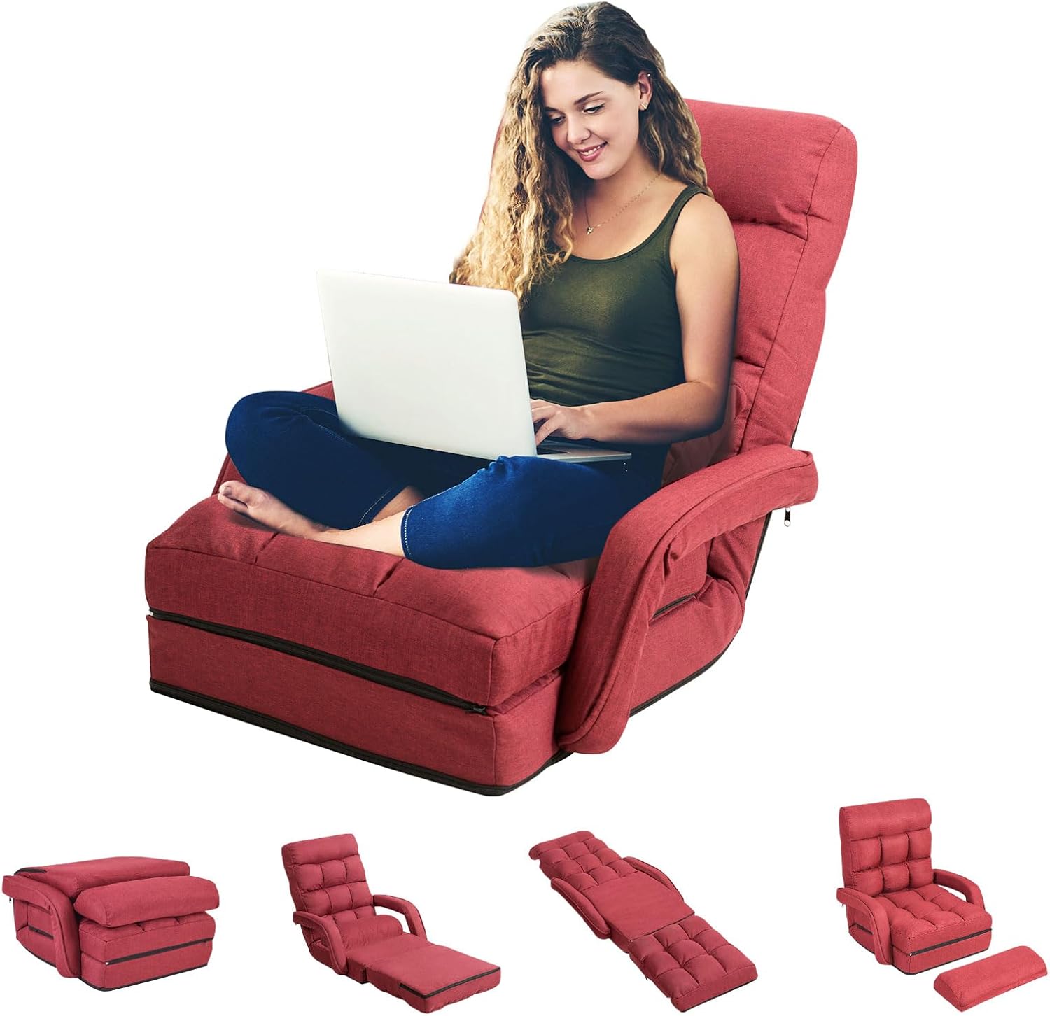 Fauteuil Convertible 1 Place de Salon, Chaise de Sol 1 Personne avec ...