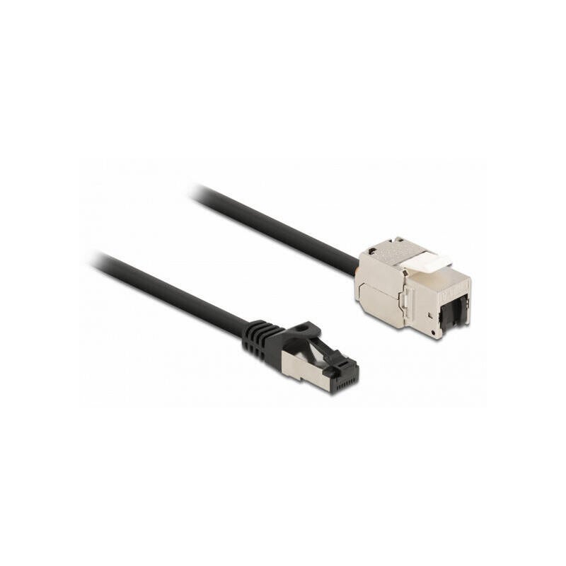 Delock c ble rj45 m le vers module keystone rj45 femelle cat.6a 50 cm noir | Leroy Merlin