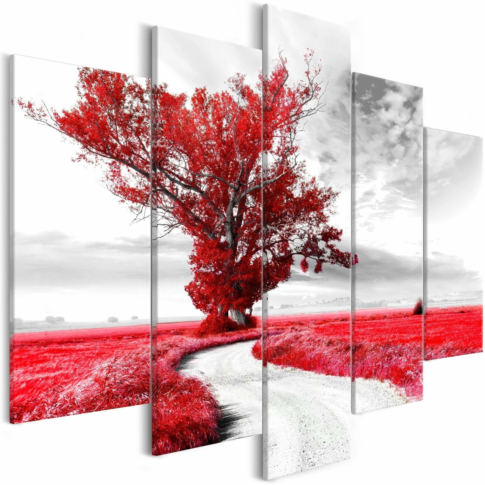 Tableau arbre solitaire rouge | Leroy Merlin