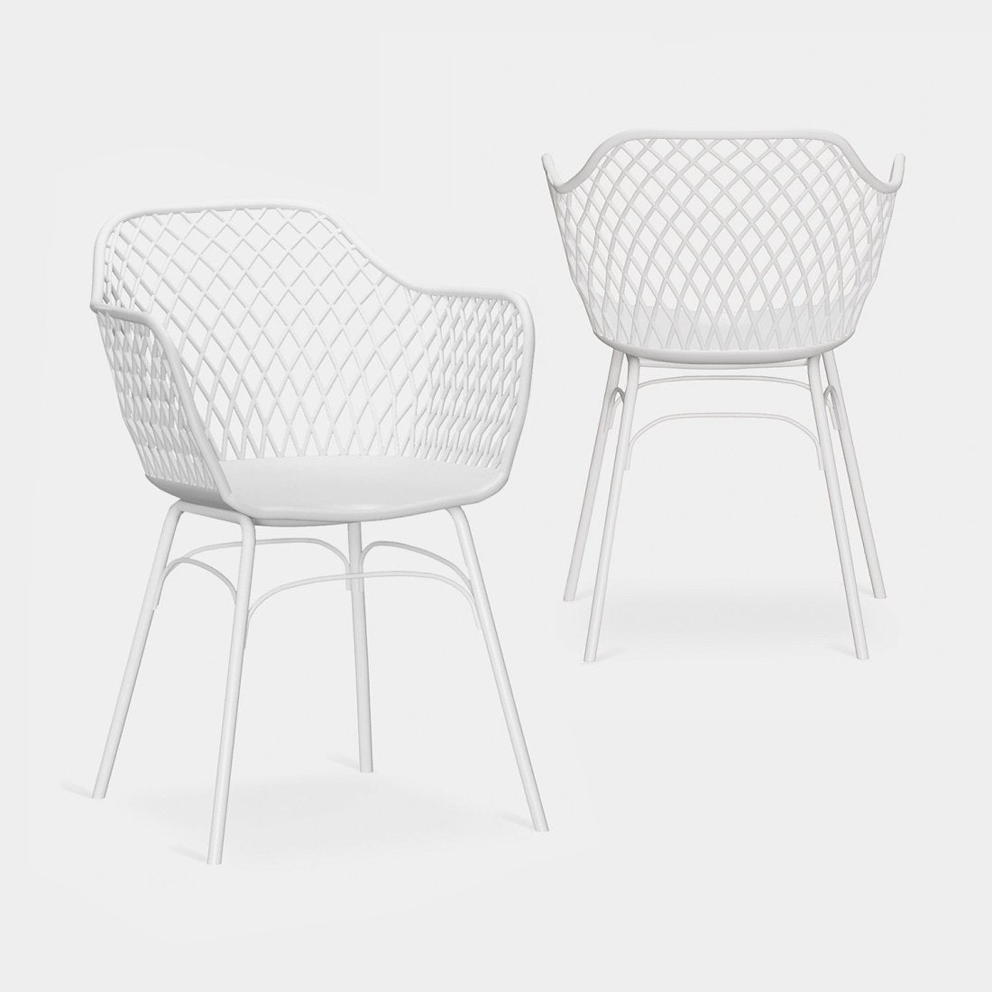 Packs 2 sillas polipropileno blanco 59 x 72 cm | Leroy Merlin