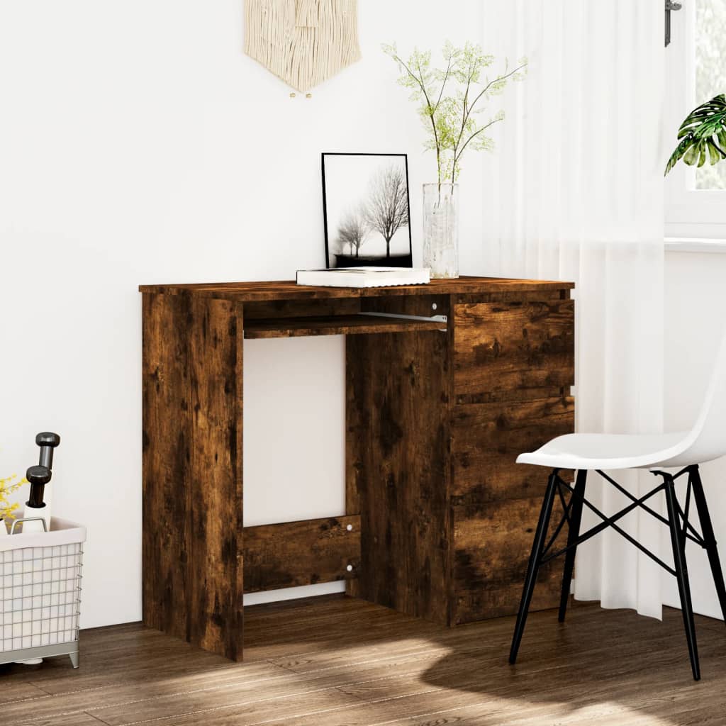 Bureau Chêne fumé 90x45x76 cm Bois d'ingénierie - COMFORTXL | Leroy Merlin