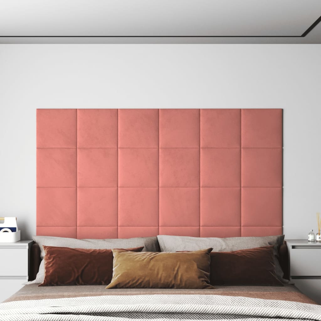 Paneles de pared 12 uds terciopelo rosa 30x30 cm 1,08 m² | Leroy Merlin