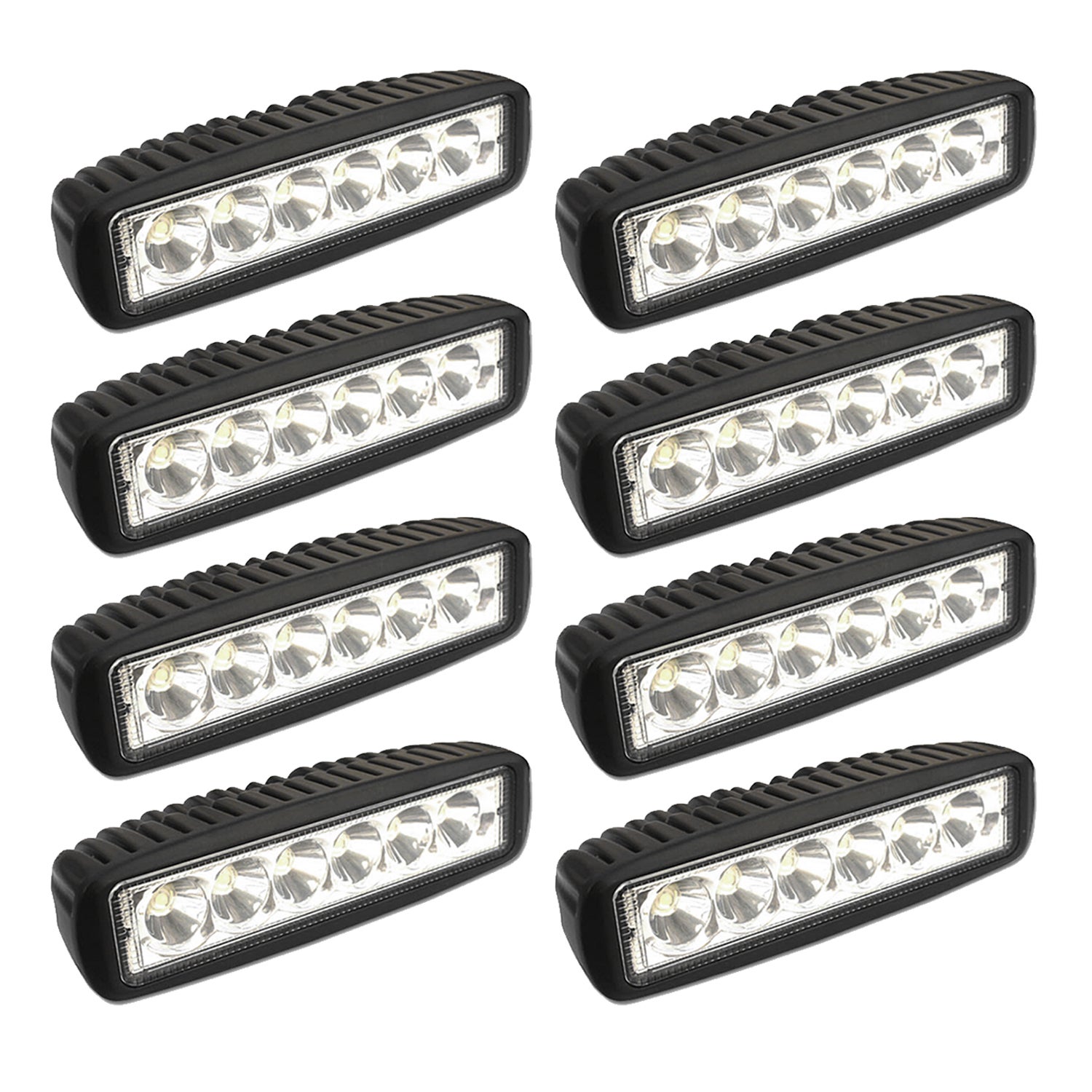 8x Phare de Travail 18W LED 12V 24V Offroad pour Tracteur Excavatrice ...