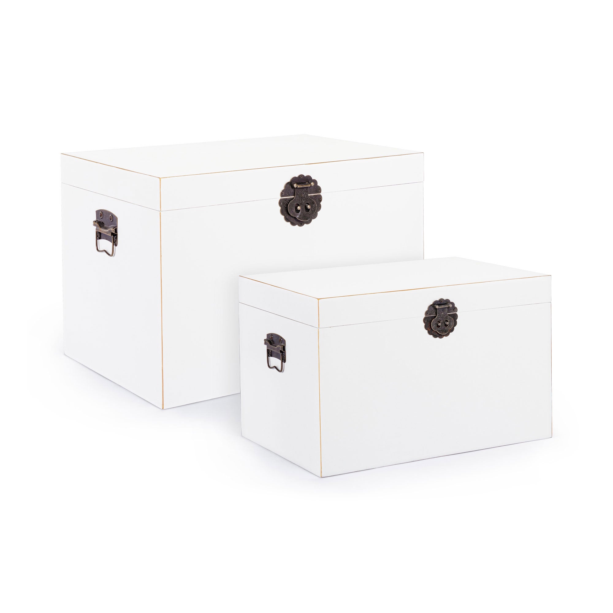 Set 2 baúl de madera blanco Beijing | Leroy Merlin