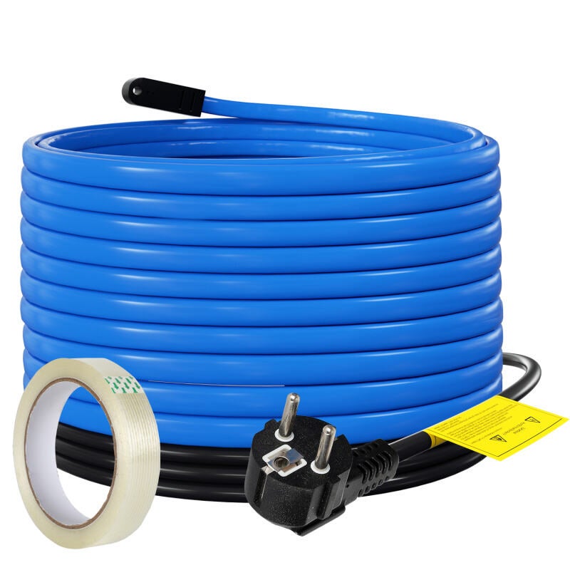 12m 204W Câble chauffant Câble antigel Traçage de tuyaux autorégulant ...