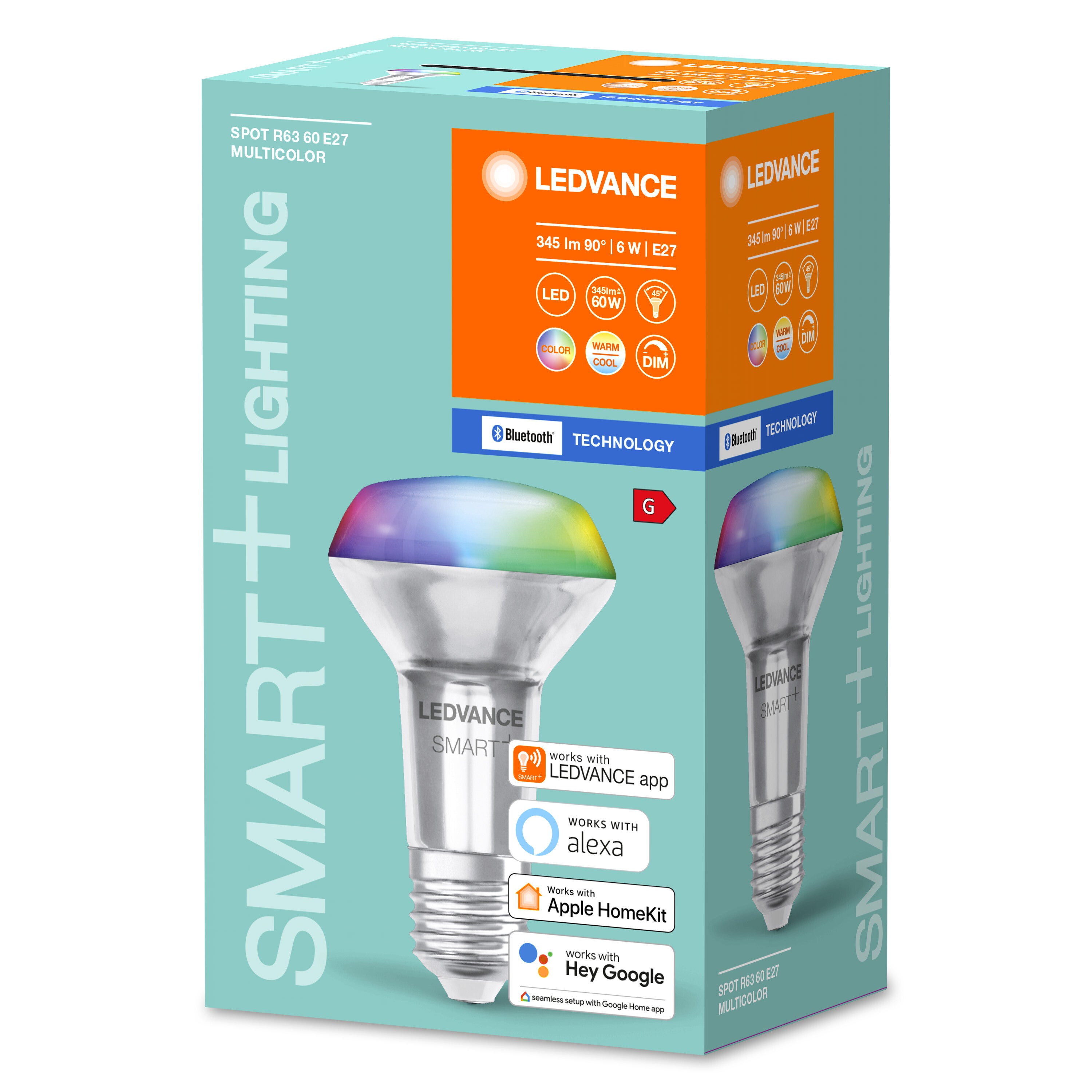 LEDVANCE Lampe LED intelligente avec Bluetooth Mesh, lampe spot R63 pour culot E27 en verre de ...
